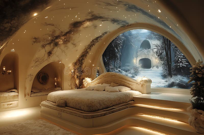 A Sleek Interior Design of a High-tech Bedroom Featuring Modern ...