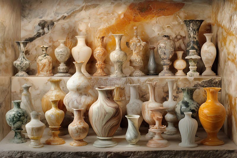 Marble Textures and Antique Pieces Stock Illustration - Illustration of ...