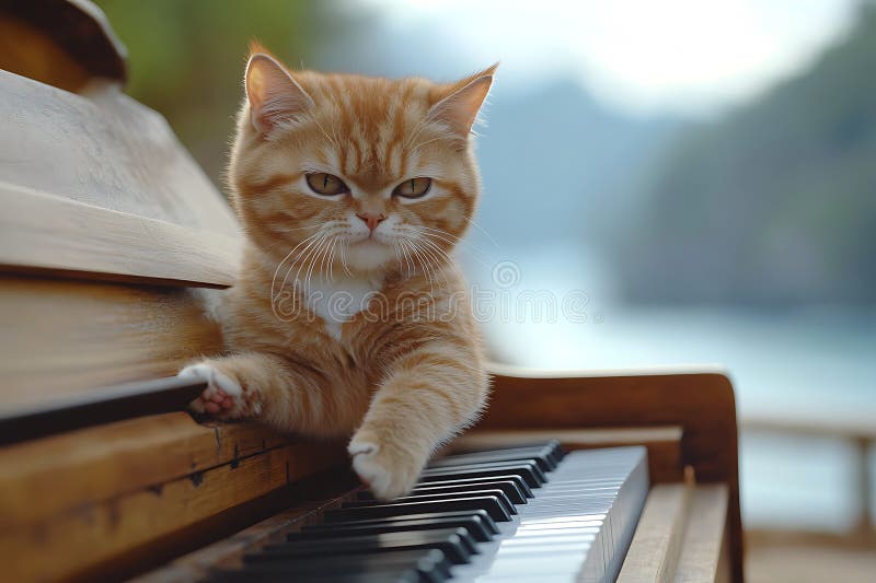 Humanoid Cat Playing Piano Stock Illustrations – 3 Humanoid Cat Playing ...
