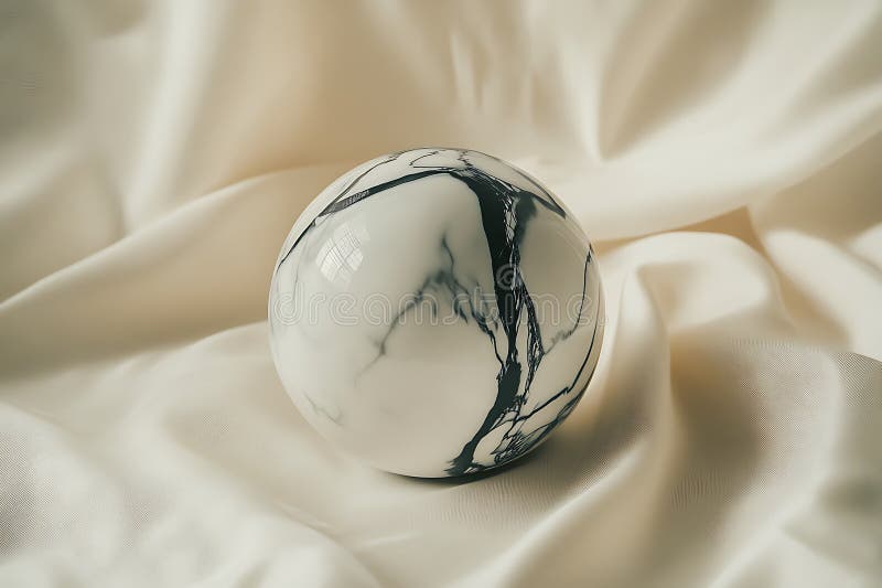 Giant Marble Ball Glowing Against a Solid Color Background Stock ...
