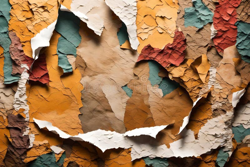 Colorful Torn Paper Abstract Background Featuring Layers of Torn Papers ...