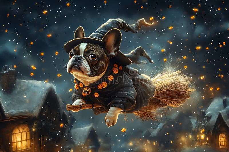 A Magical Flying Witcher Dog Soaring through the Air on a Swiper Stock ...