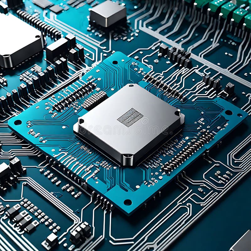 Futuristic 3D Rendered Illustration of a High-Tech Electronic ...