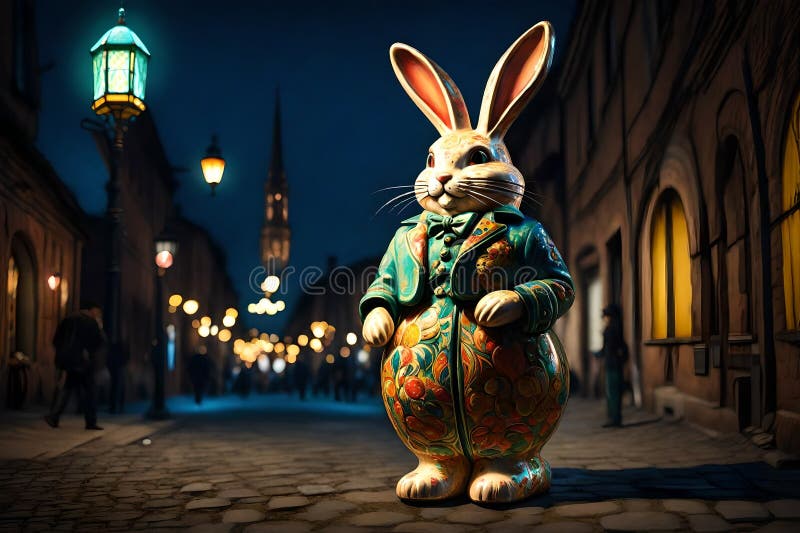 Ethereal Easter: Hyper-Realistic 3D Bunny in Embroidered Dress ...