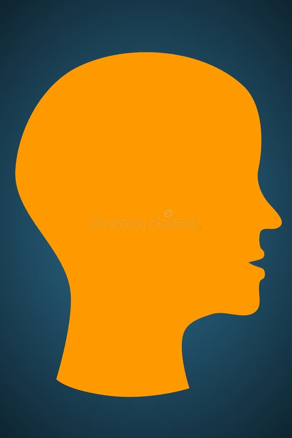 Orange Profile Head Silhouette Stock Illustration - Illustration of ...
