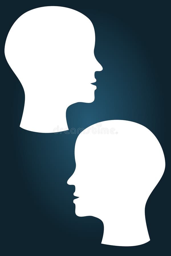 Female Head Silhouette Facing Left