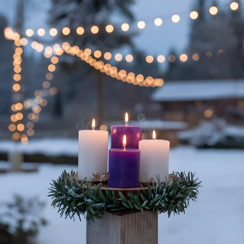 Enchanting Snow and Lights stock illustration. Illustration of lighting ...