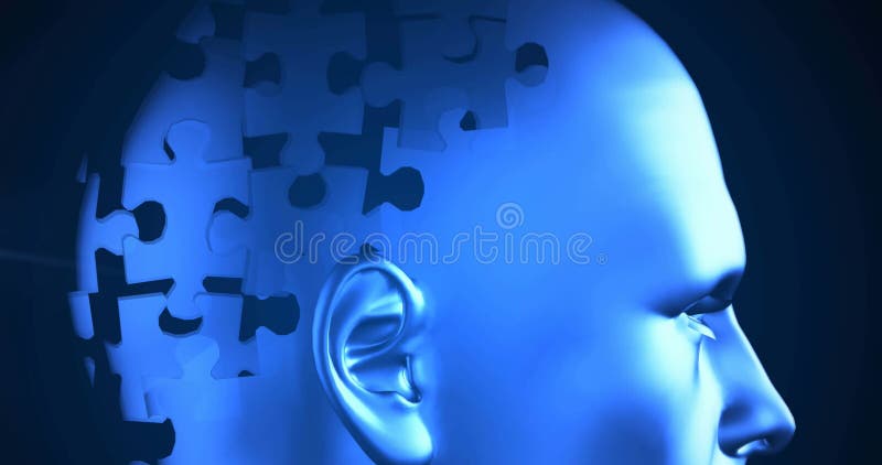 Image of Head of Puzzles Over Colourful Puzzles Stock Illustration ...