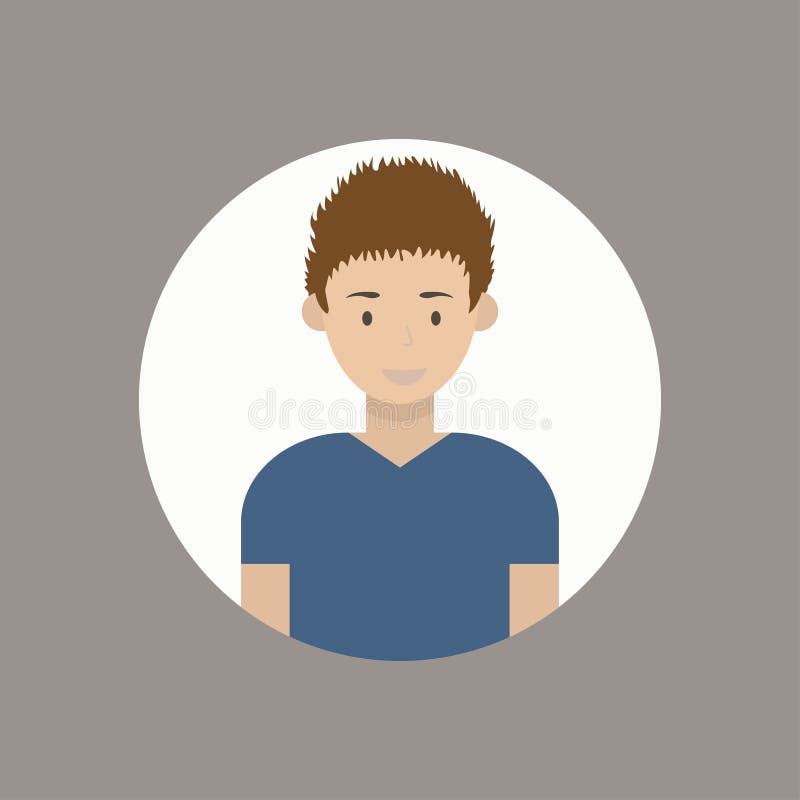 Image of the Head and Torso of a Young Man in a Flat Style. Vector ...
