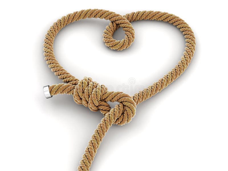 Heart Shape from Rope. Image with Clipping Path Stock Illustration ...
