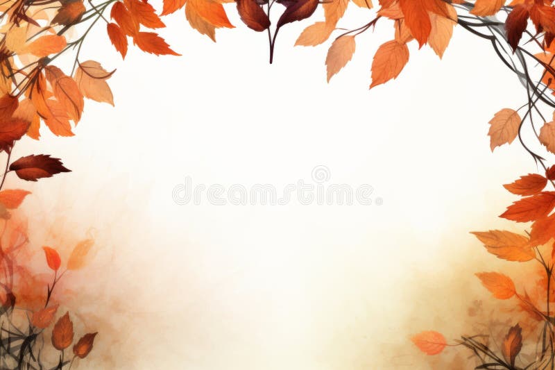An Image of a Heart Shaped Frame with Autumn Leaves Stock Illustration ...