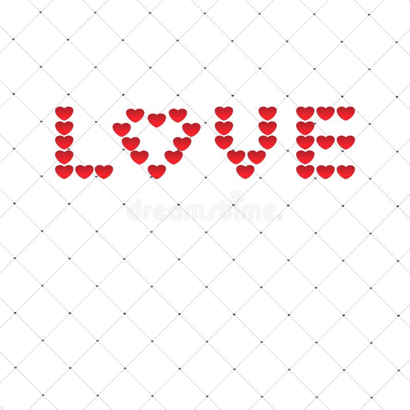 Image of Hearts Lined Up As Text Love Valentines Day Stock Vector ...