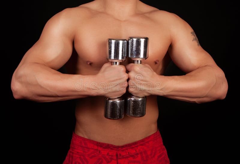 Image of heavy dumbbells stock photo. Image of health - 13069584