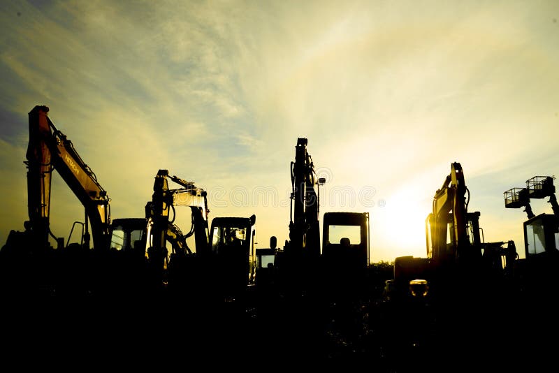 Image of Heavy Machine Silhouette Stock Image - Image of heavy, civil ...