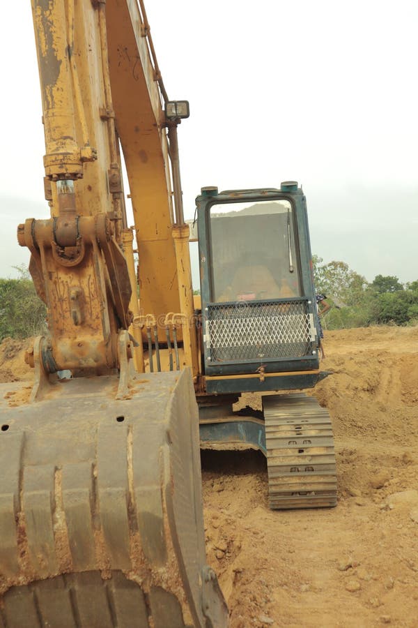 Excavator at Work Construction Site Activity Stock Photo - Image of ...
