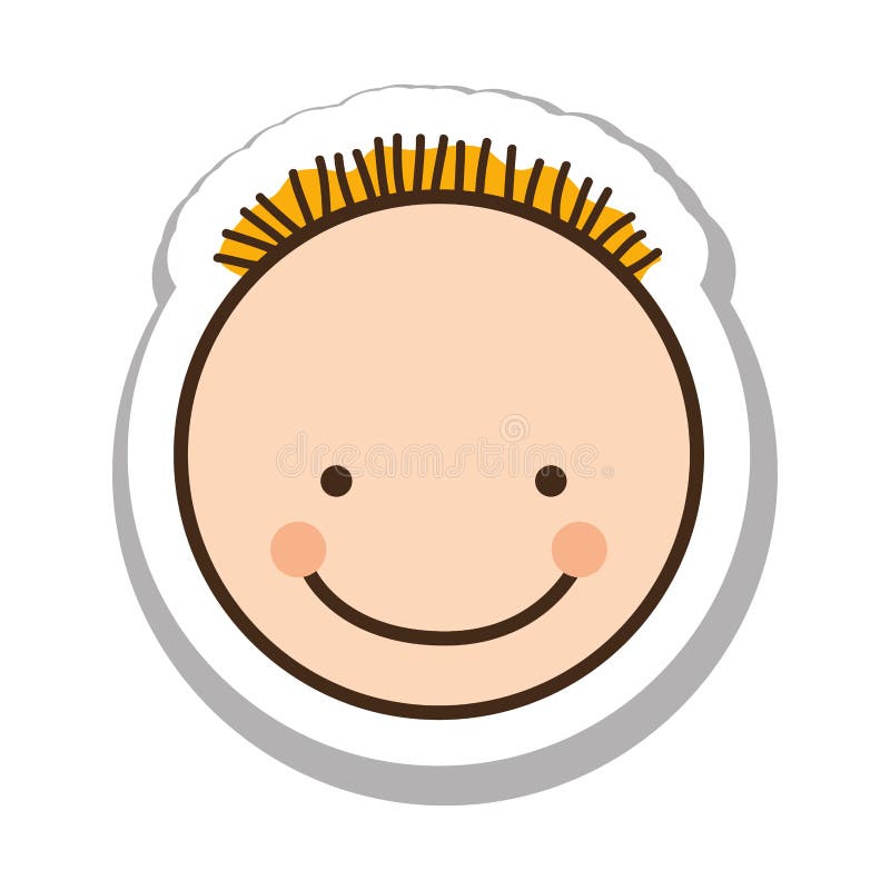 Image Heureuse D'icône De Visage D'enfant Illustration de Vecteur ...