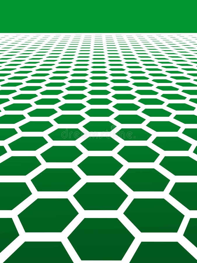 Green Perspective of Hexagons with Green Horizon Stock Illustration ...