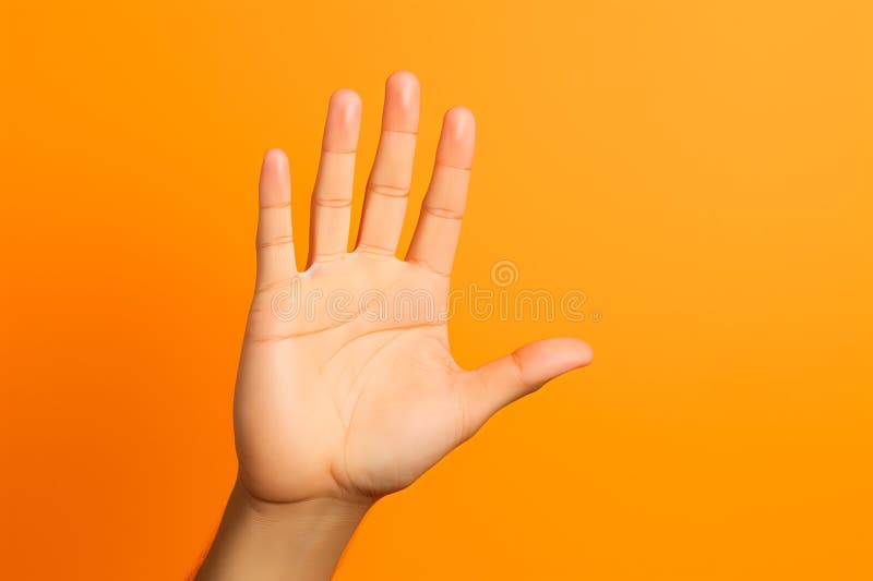 High Five Hand Gesture on Orange Background Stock Illustration ...