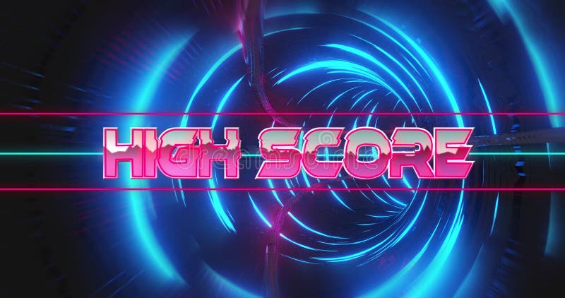 Image of High Score Over Tunnel Made of Lights Moving Fast Stock Photo ...