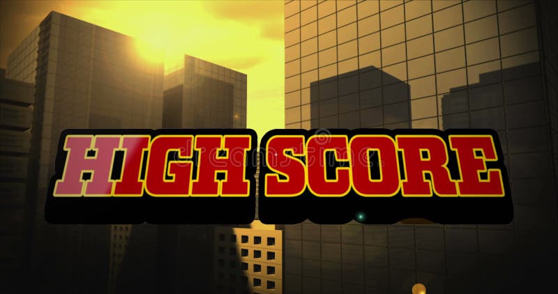 Image of High Score Text Over Cityscape Stock Image - Image of ...