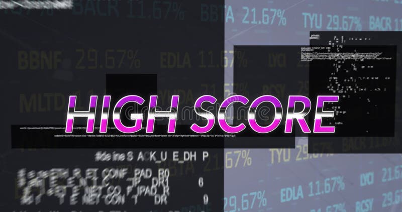 Image of High Score Text Over Data Processing Stock Image - Image of ...