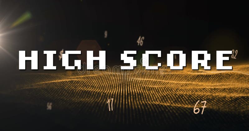 Image of High Score Text Over Glowing Dots and Letters on Black ...