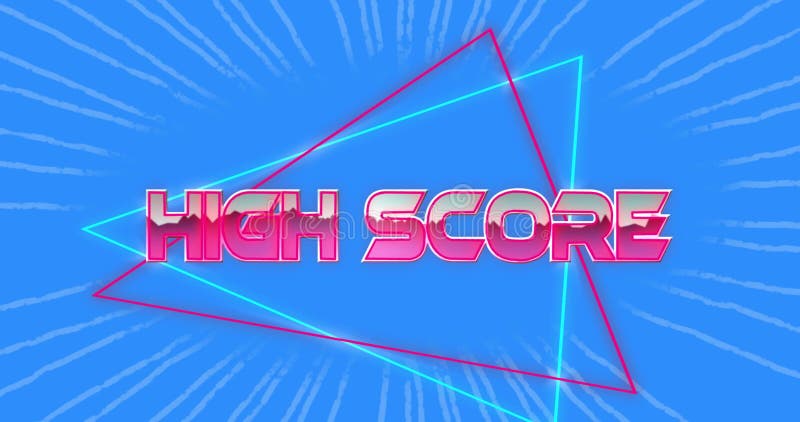Image of High Score Text Over Lines on Blue Background Stock ...