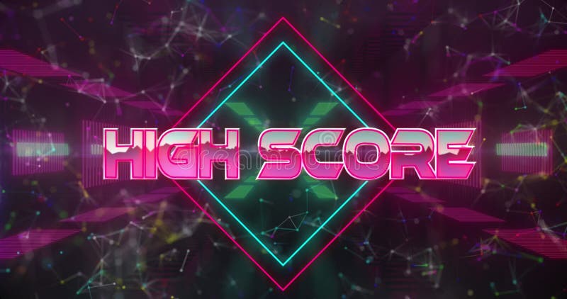 Image of High Score Text Over Moving Red Light Trails Stock ...