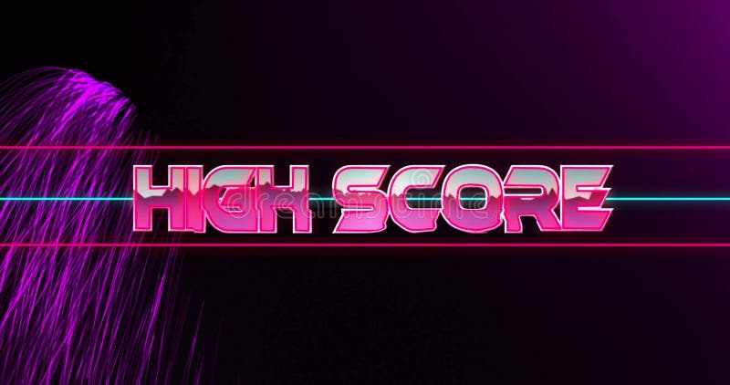 Image of High Score Text Over Neon Background Stock Illustration ...