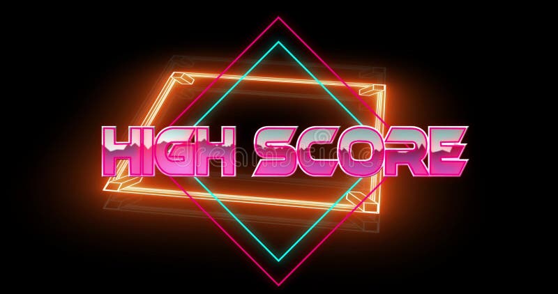 Image of High Score Text Over Neon Boxing Ring Stock Image - Image of ...