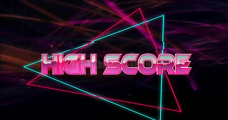 Image of High Score Text Over Neon Pattern Background Stock ...