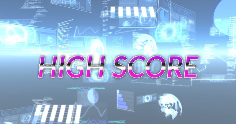 Image of High Score Text Over Scope Scanning and Data Processing Stock ...