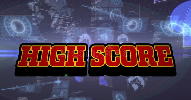 Image of High Score Text Over Scope Scanning and Data Processing Stock Image - Image of modern ...