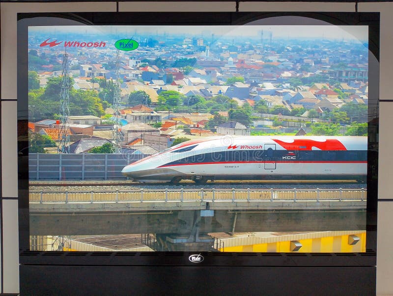 High-Speed Train Image Displayed on Screen Editorial Stock Photo ...