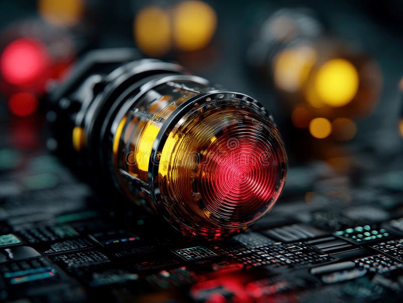 Image of a High-tech Electronic Device with Glowing LEDs, Showcasing ...