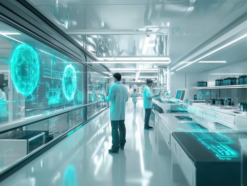 Image of a High-tech Lab or Control Room, Featuring Two ...