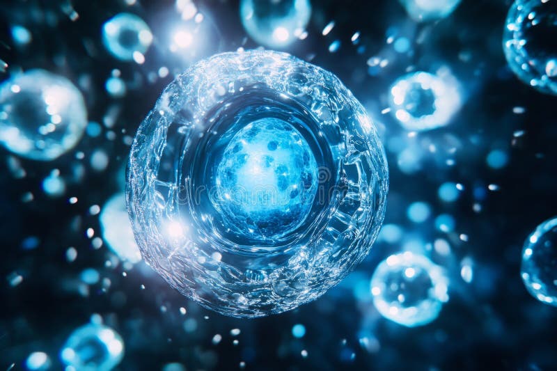 A Stunning Close-up of a Blue Cell Amidst Floating Cells. the Image ...