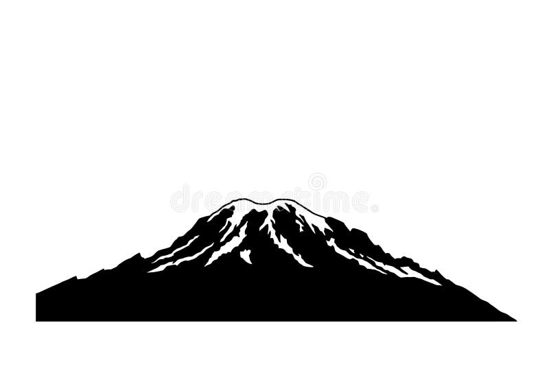 Mt rainier silhouette stock vector. Illustration of bold - 374212911
