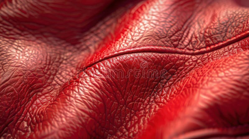 Close-Up of Textured Red Leather Material with Intricate Patterns Stock ...