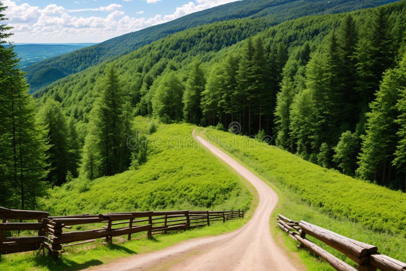 Hike on the Rennsteig in Thuringia Made with Generative AI Stock ...