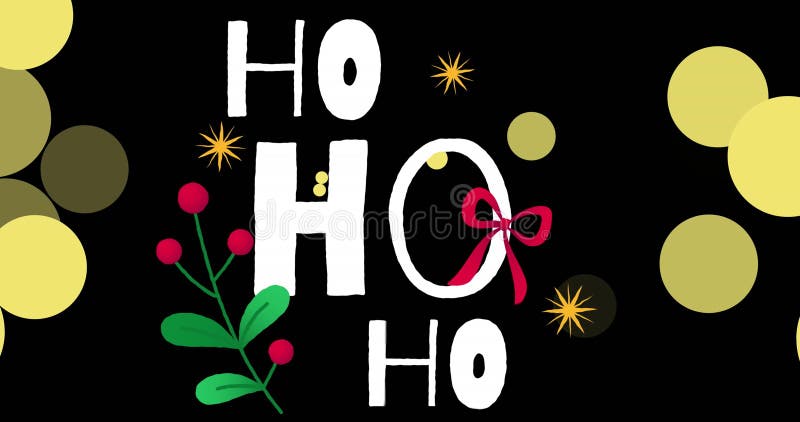 Image of Ho Ho Ho Text Over Stars and Spots Stock Illustration ...