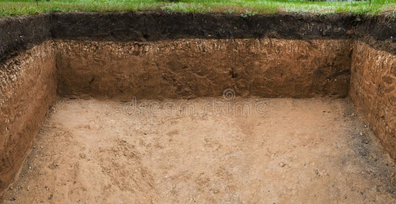 Image of Hole in the Ground. Soil Layer in Section Stock Photo - Image ...