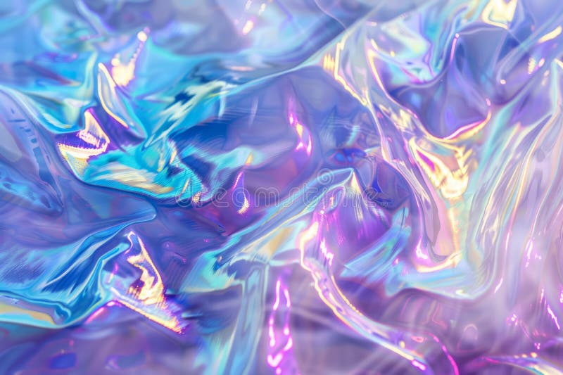 Image of Holographic Iridescent Effect Plastic Material. Texture for ...