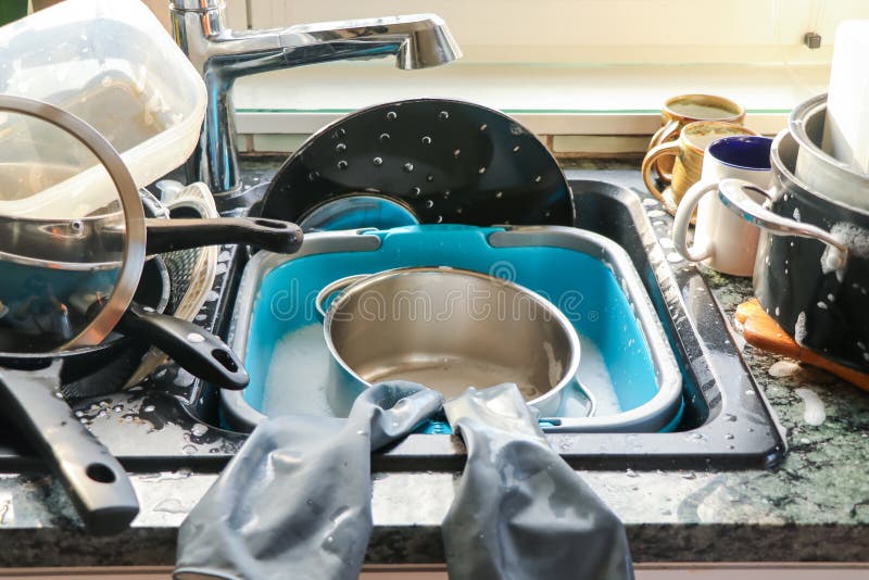 Image of Homework To Washing Kitchen Utensils. Stock Photo - Image of ...
