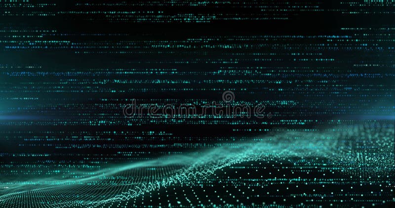 Image of Horizontal Lines of Blue Particles and Undulating 3d Landscape ...