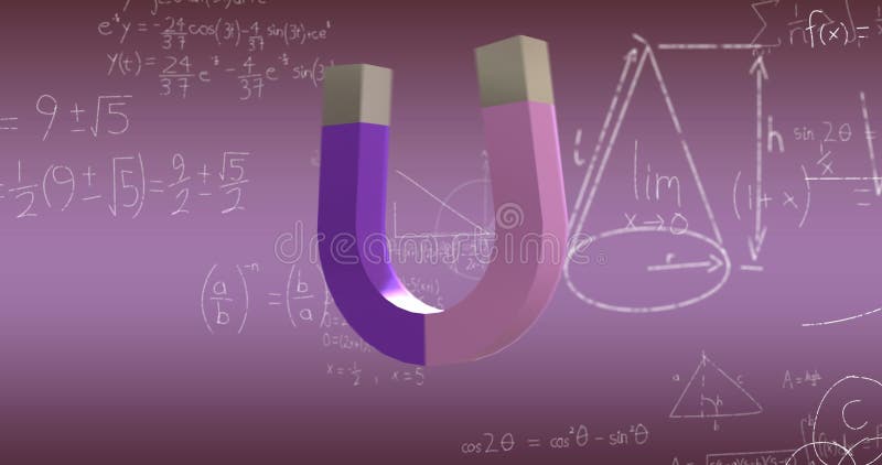 Image of Horseshoe Magnet Over Mathematical Data Processing Stock Photo ...