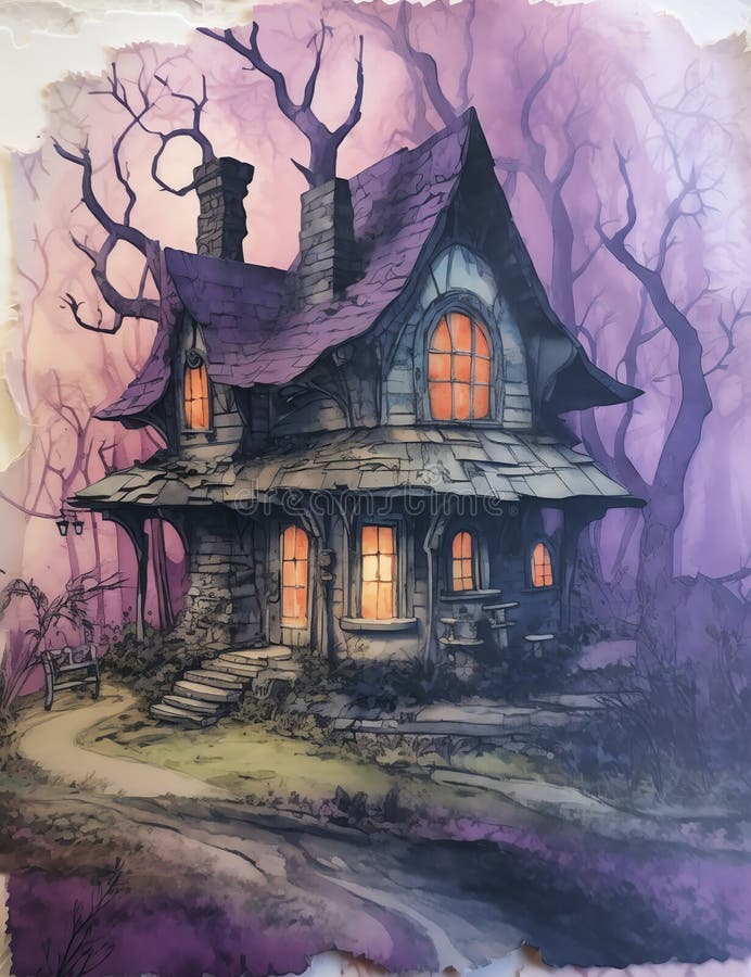 House Fantasy Old Paper, Junk Journal Digital Paper Stock Illustration ...