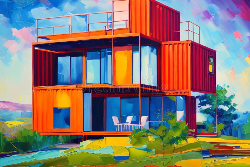 Containers House Stock Illustrations – 683 Containers House Stock ...