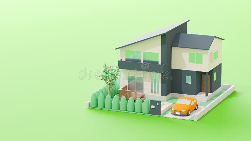 Image of Housing Consisting of 3D Illustration Stock Illustration ...
