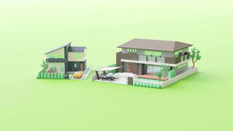 Image of Housing Consisting of 3D Illustration Stock Illustration ...